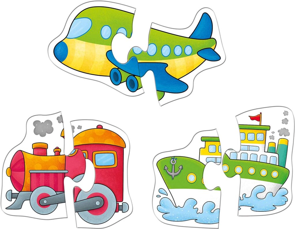 Frank Transport Two-Piece Puzzles - Set of Six Puzzles